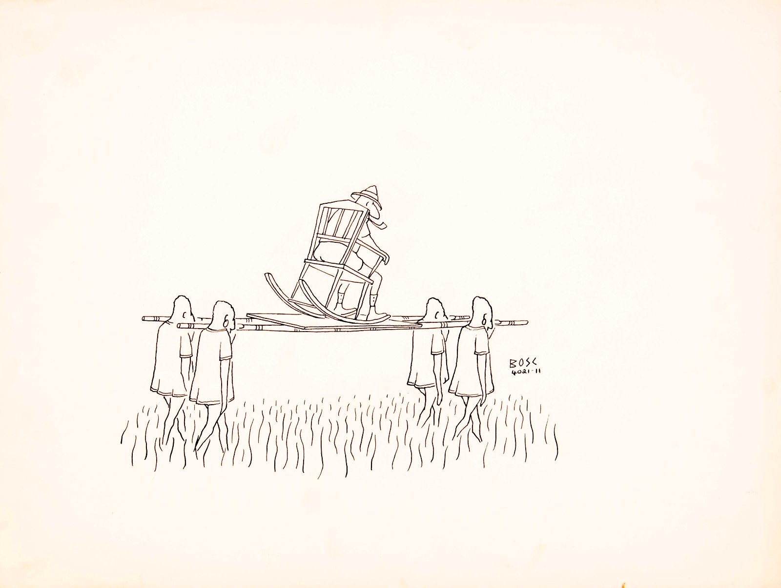 Jean Bosc | La chaise à porteur à bascule | MutualArt