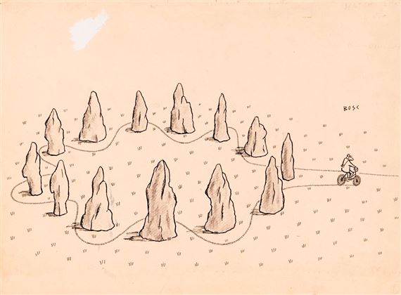 Jean Bosc | La visite aux menhirs (1966) | MutualArt