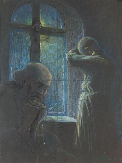 Jozef Piotrowski | Nocturne - Prayer (1905) | MutualArt