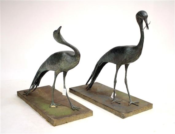Keith Calder | Two Courting Cranes | MutualArt
