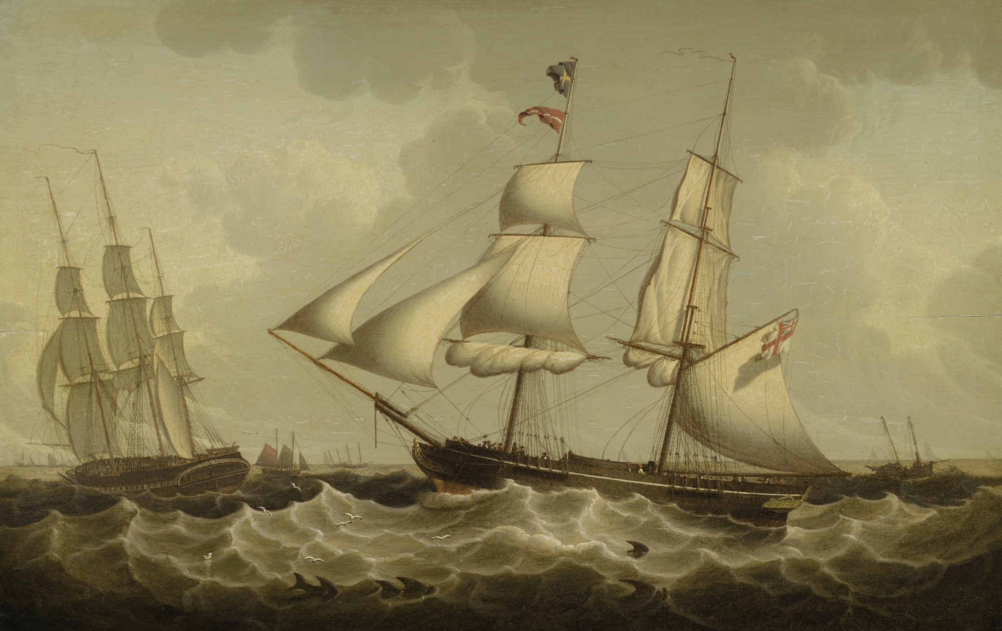 Robert Salmon | A BRITISH BRIG AND FRIGATE, OFF THE MOUTH OF THE MERSEY ...
