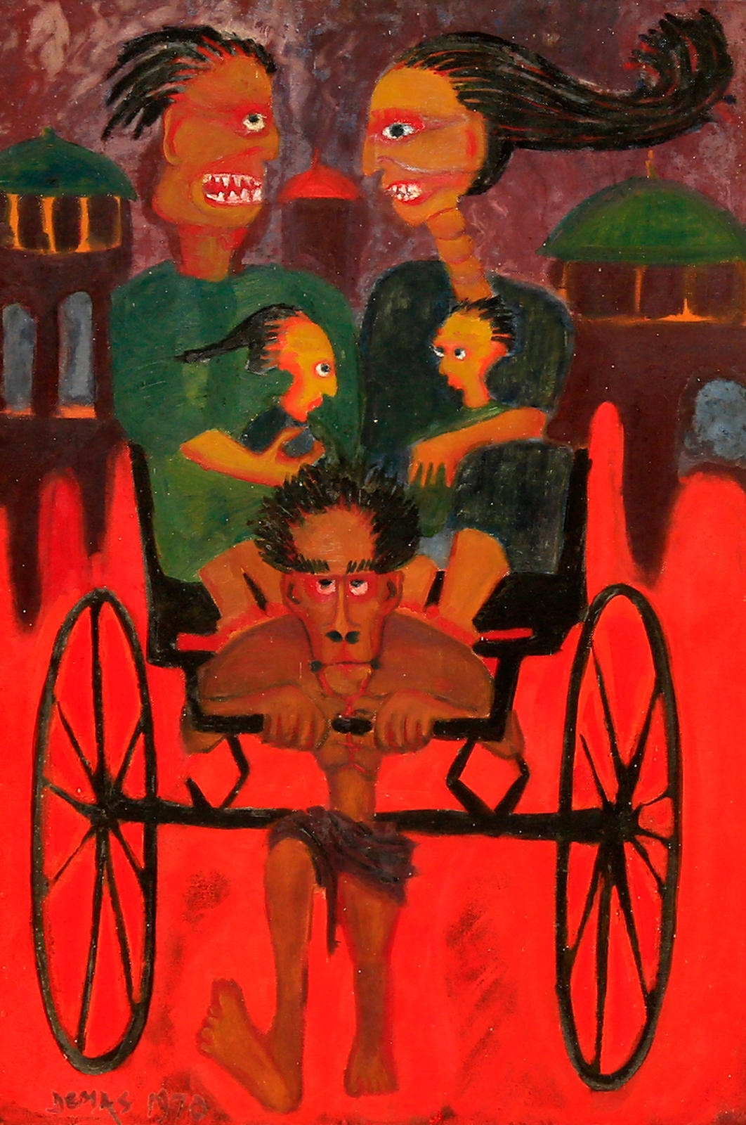 Demas Nwoko | Rickshaw Ride (1970) | MutualArt