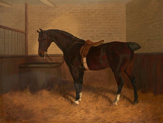 Arthur Batt | PORTRAIT OF A SADDLED HORSE (1885) | MutualArt
