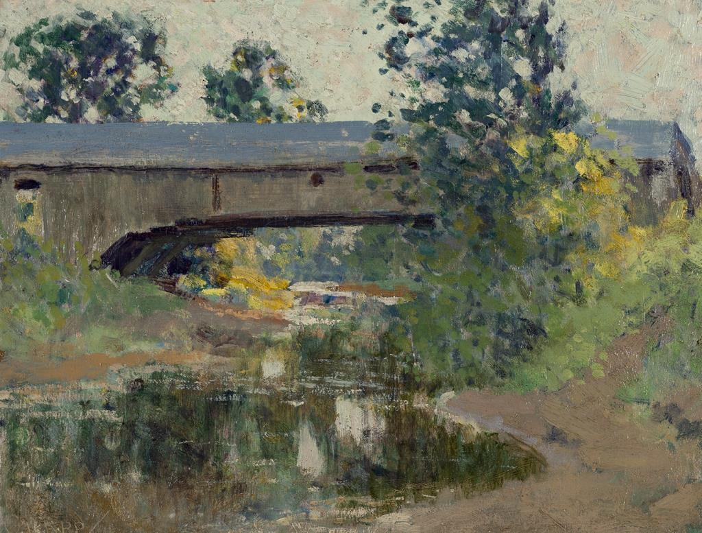 William Henry Clapp | Covered Bridge, Berthier, Quebec (1914) | MutualArt