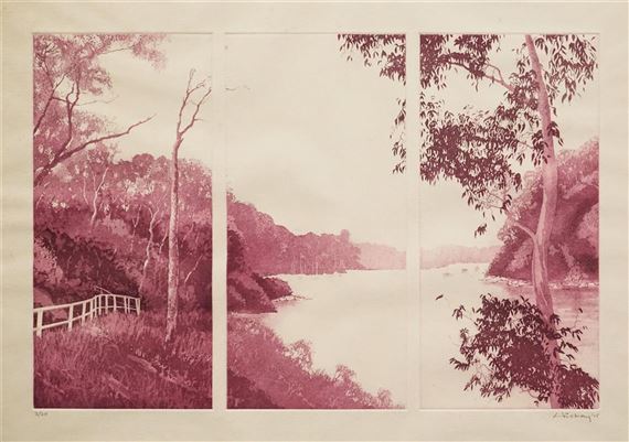 Peter Hickey | Triptych River Scene (1975) | MutualArt