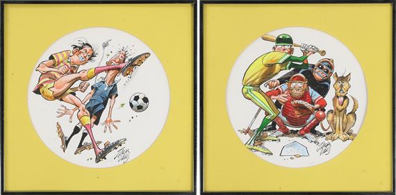Jack Davis | 2 works: Baseball and Soccer | MutualArt