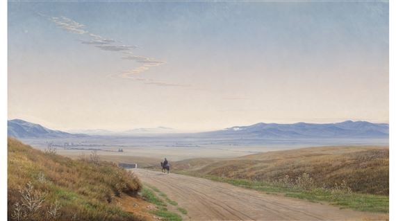 Hans Gabriel Friis | Figure on a Donkey in an Extensive Landscape (1875 ...