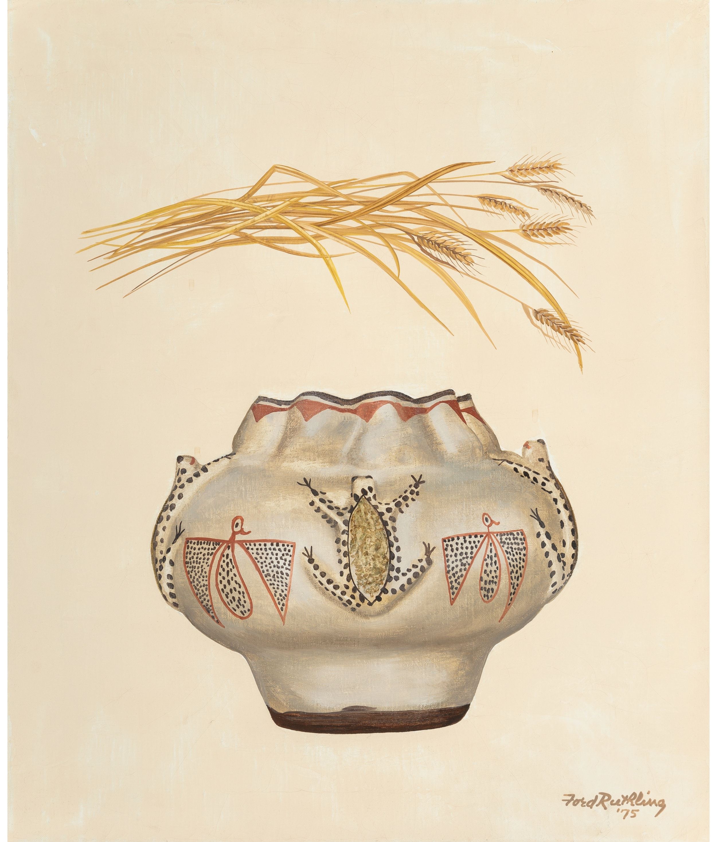 Ford Ruthling | Zuni Ceremonial Pot with Wheat (1975) | MutualArt