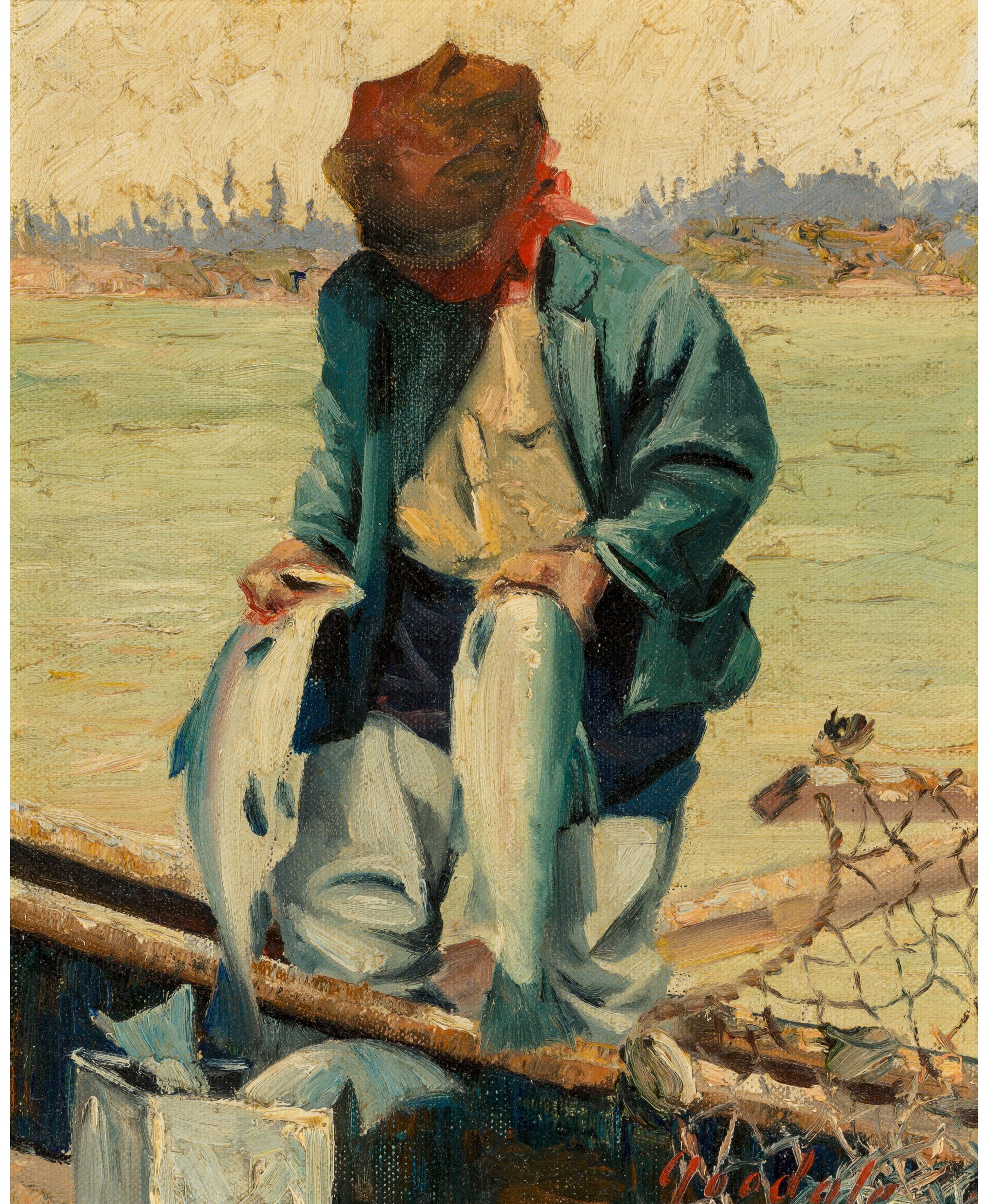 Harvey Goodale | Brailing Salmon | MutualArt