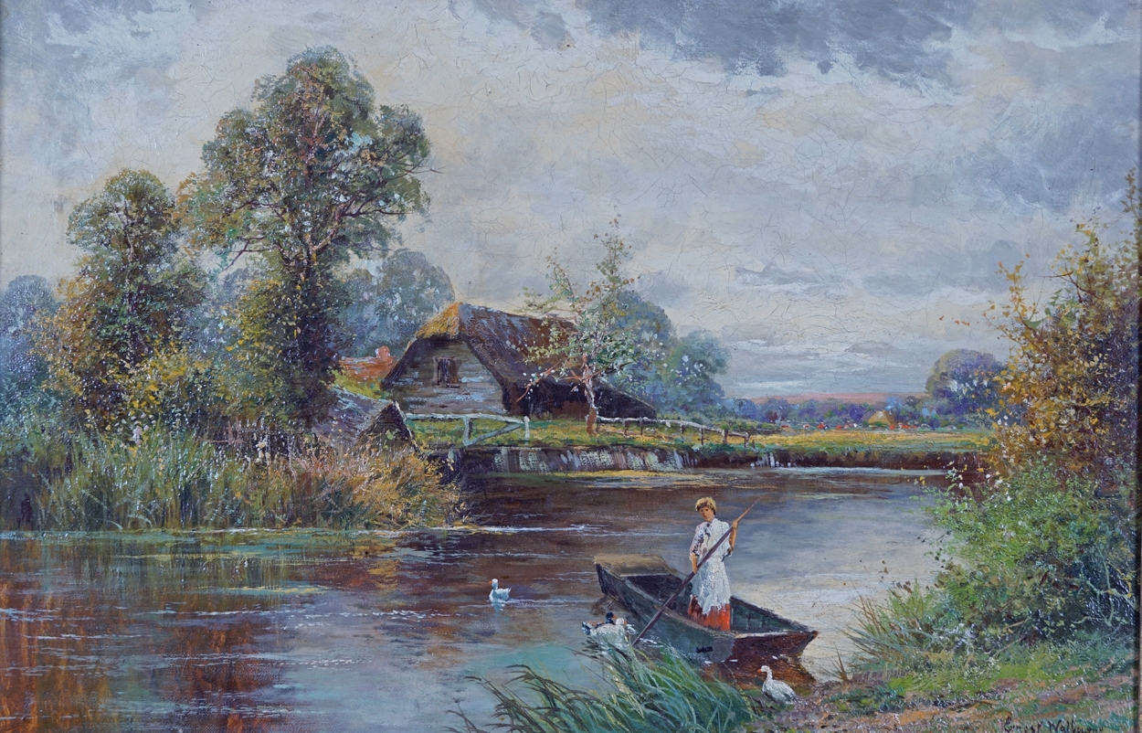 Ernest Walbourn | 2 Works: The Artist's Wife, Eva Walbourn, with Geese ...