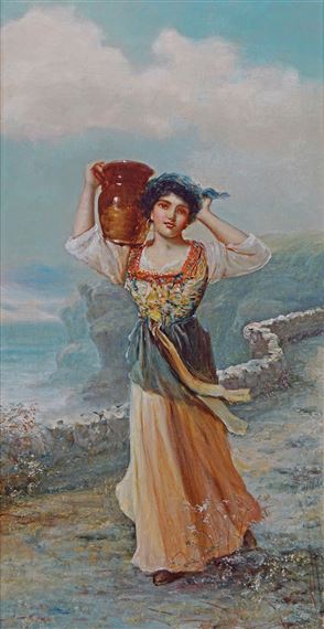 John McColvin | Girl with a vase (1880 - 1912) | MutualArt