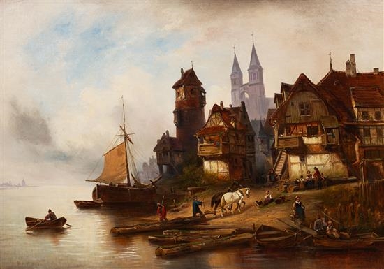 Wilhelm Alexander Meyerheim | On the Banks of the Scheldt River | MutualArt