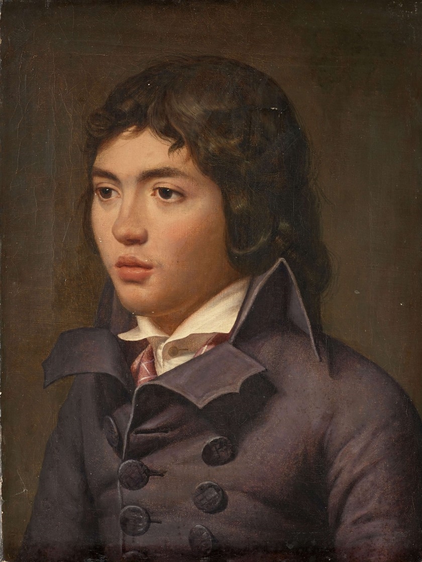French School, 18th Century | Portrait de jeune homme à la veste mauve ...