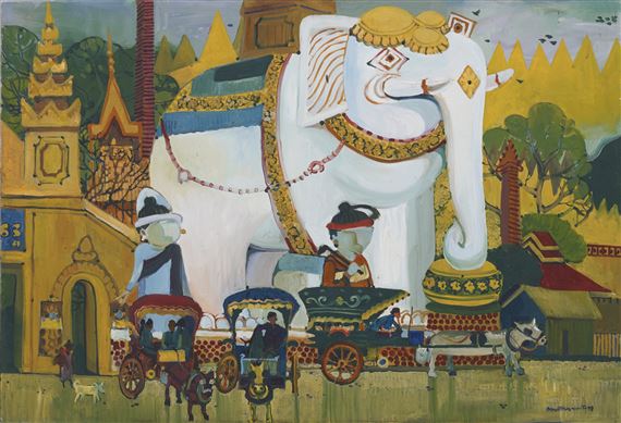 Myat Kyawt | PLANET CORNER/ENTRANCE OF MOENYIN PAGODA (1999) | MutualArt