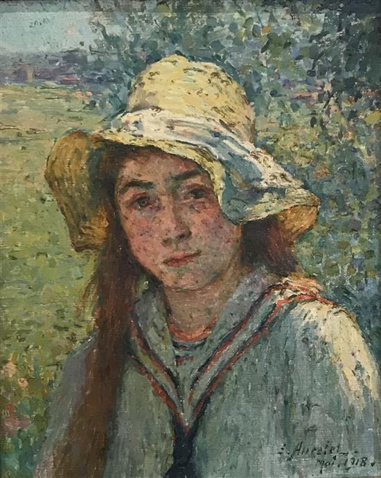 Émile Ancelet | Alice Ancelet au chapeau (1918) | MutualArt