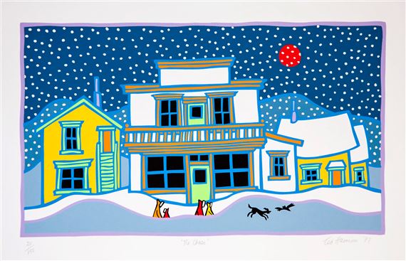 Ted Harrison | The Chase (1987) | MutualArt