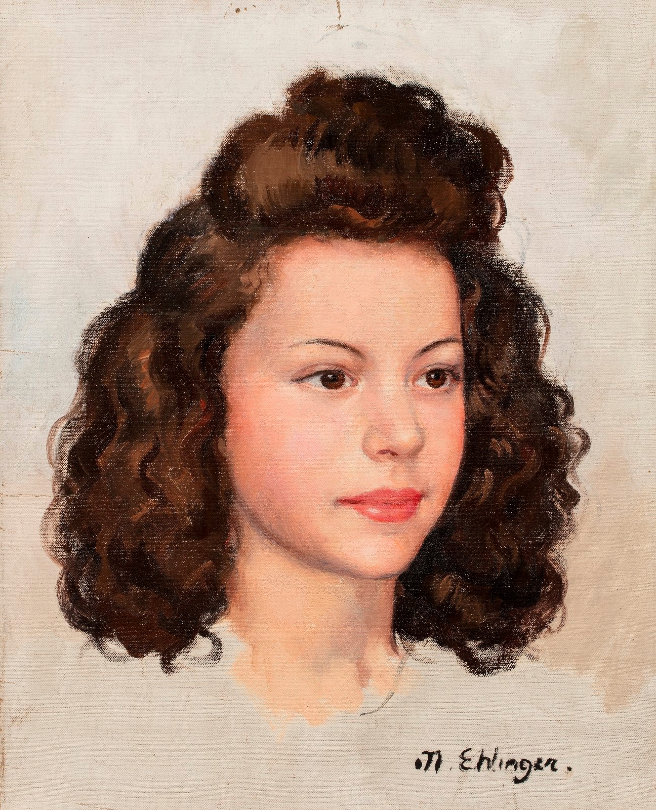 Maurice Ehlinger | Portrait de jeune fille | MutualArt