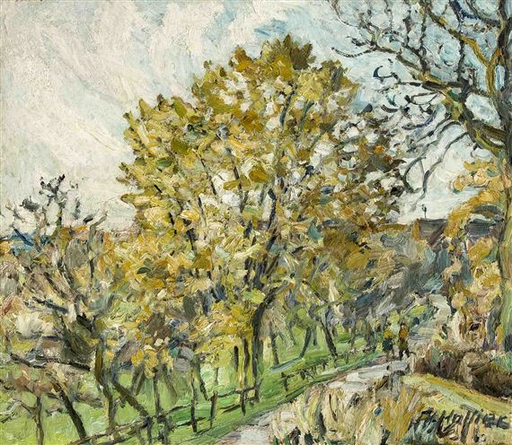 Hans Theodor Hallier | Sommerlandschaft mit Spaziergängern | MutualArt