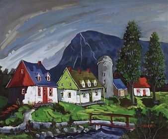 Claude A.Simard | la vieil arbre au jardin (1989) | MutualArt