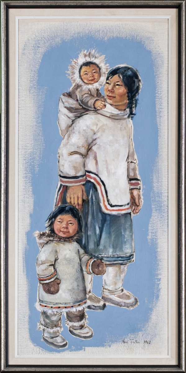 Nori Peter | Inuit Boy and Dog | MutualArt
