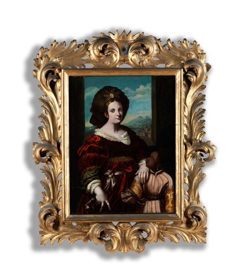 Angelo Caroselli | PORTRAIT OF LAURA Dianti WITH A MOHR BOYS | MutualArt