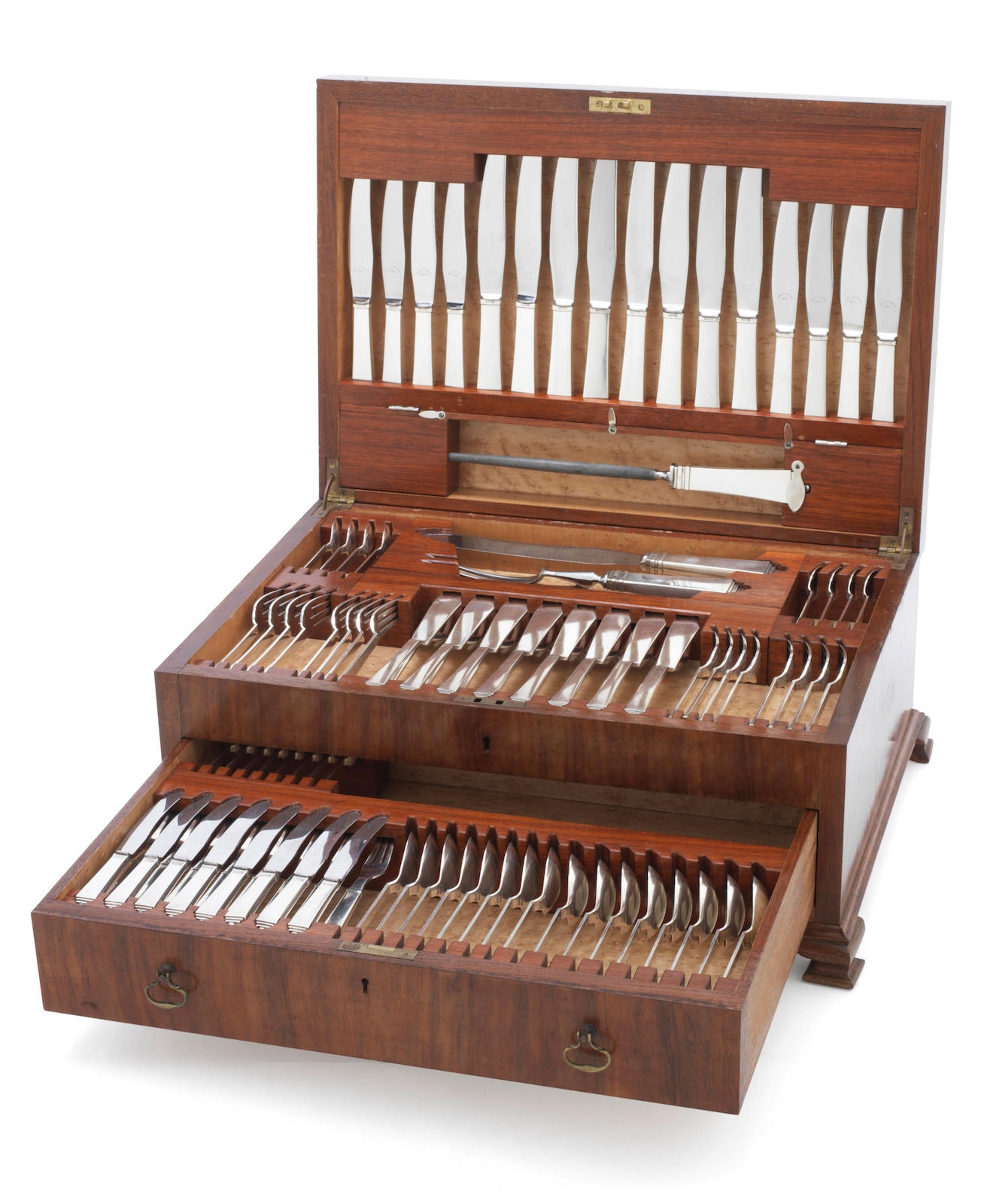 Georg Jensen | A DANISH SILVER PYRAMID PATTERN FLATWARE SERVICE, IN A ...