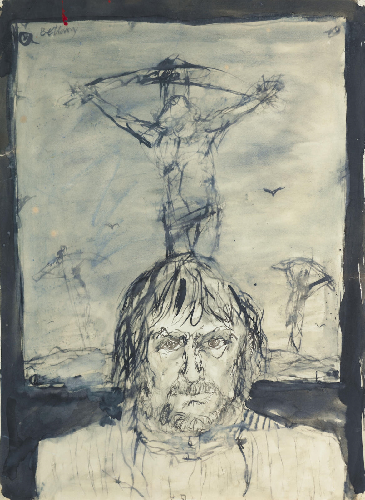 John Bellany | Self Portrait with Crucifixion (1967) | MutualArt