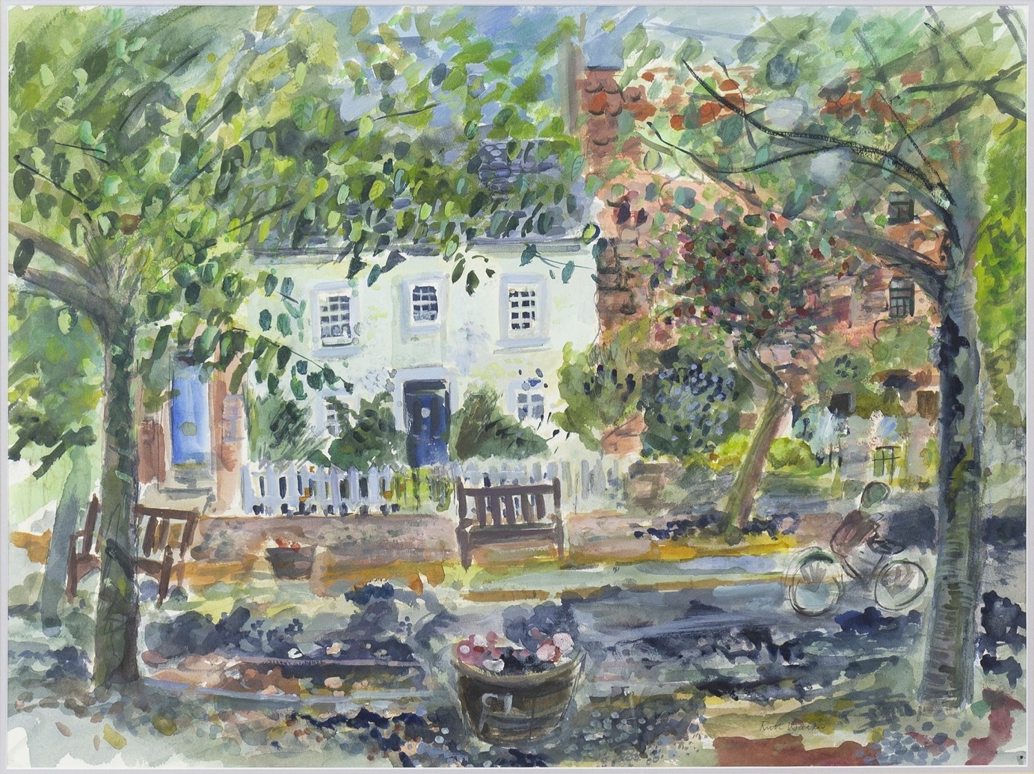 Ruth Brooks | HENS IN A GARDEN | MutualArt