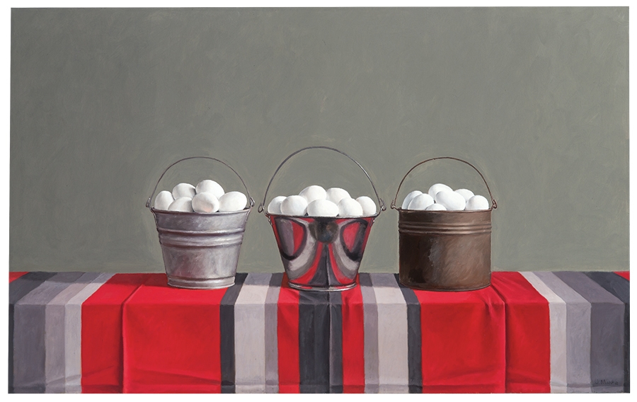 James B. Moore | Three Buckets with Eggs (1992) | MutualArt