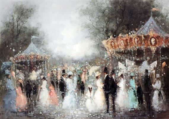 Dutch School, 20th Century | Fairground promenade scenes | MutualArt