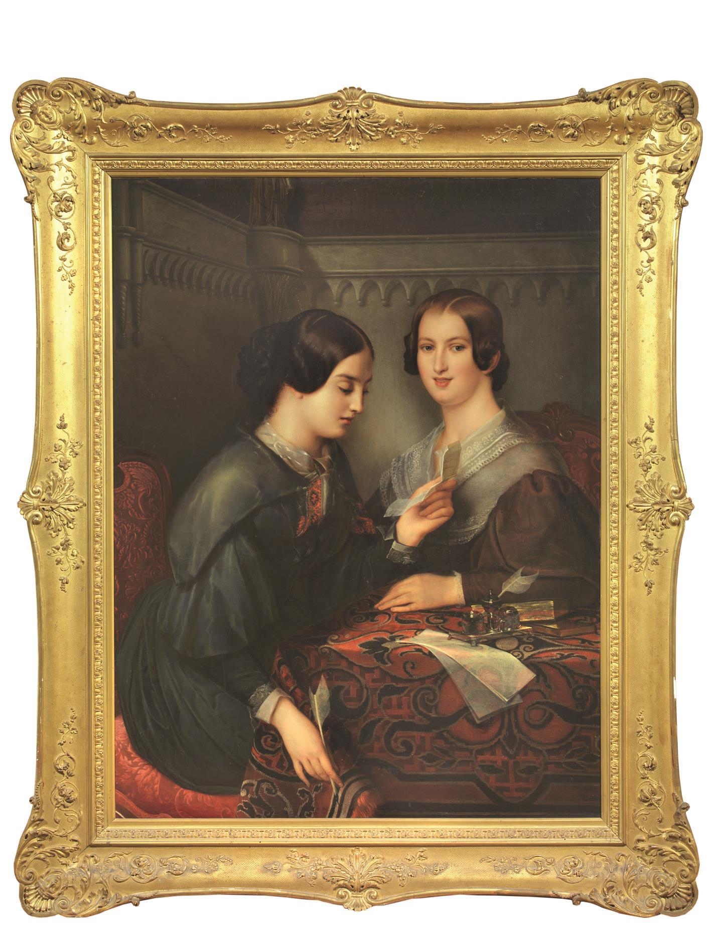 German School, 19th Century | PORTRAIT OF TWO LADIES IN AN INTERIOR ...