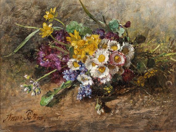 Anna Peters | Still life with a bouquet of field flowers | MutualArt