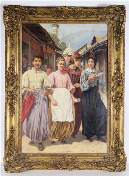 Franz Leo Ruben | Vier Damen am Basar von Sarajevo | MutualArt