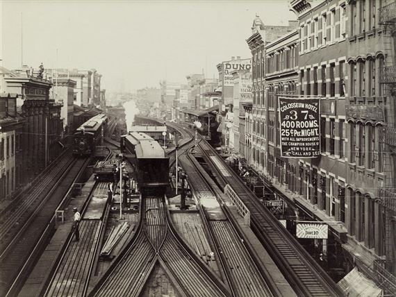 J.S. Johnston | Elevated Railroad, Bowery from Chatham St., N.Y.C ...