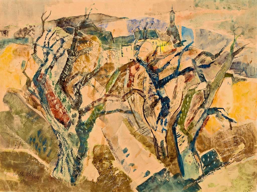 Will Sohl | Blick über eine Allee in ein Dorf (1948) | MutualArt