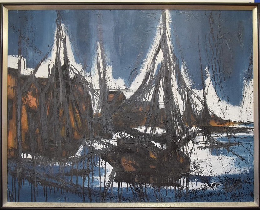 Albert Locca | Harbor sailboats | MutualArt