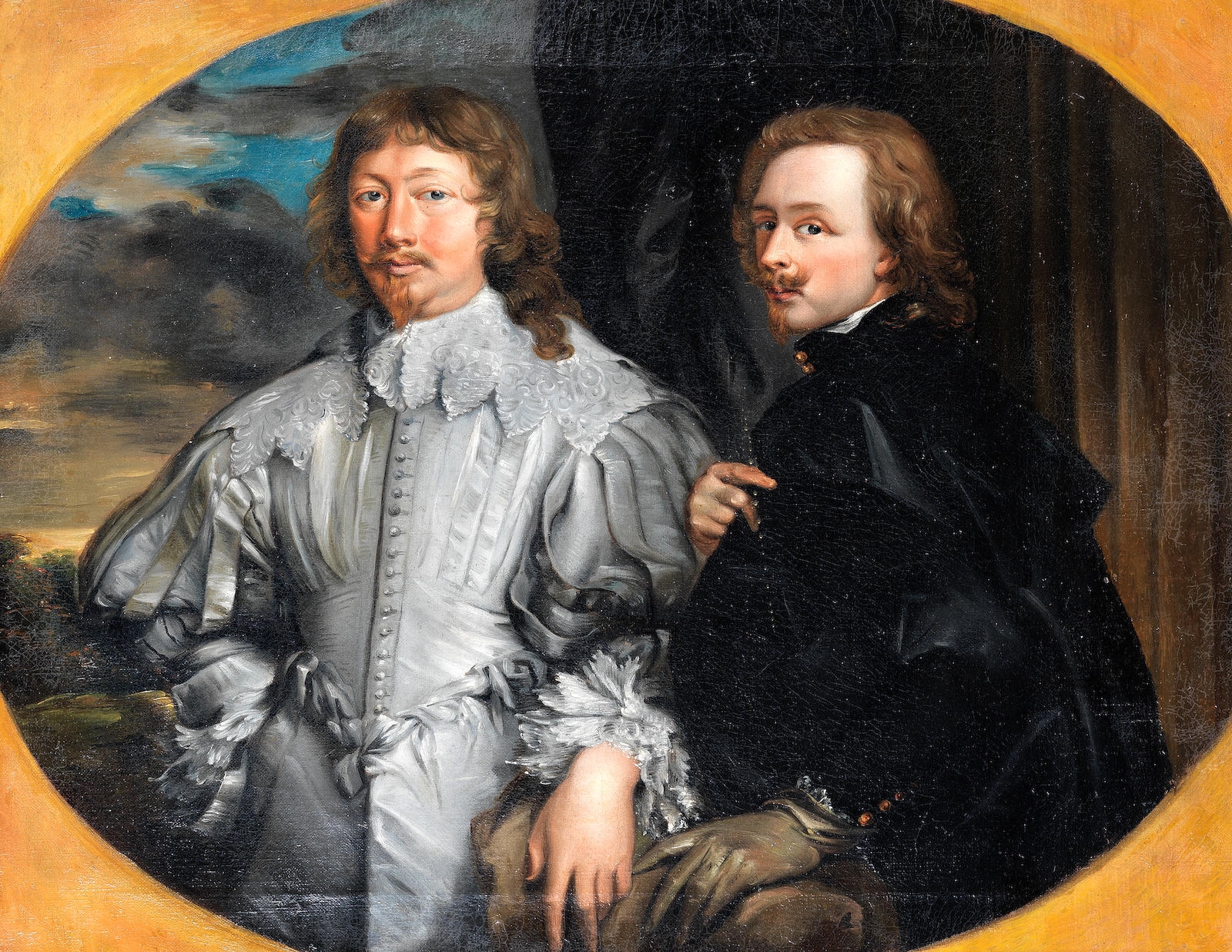 Anthony van Dyck | Portrait of Endymion Porter and Sir Anthony van Dyck, within a painted oval ...