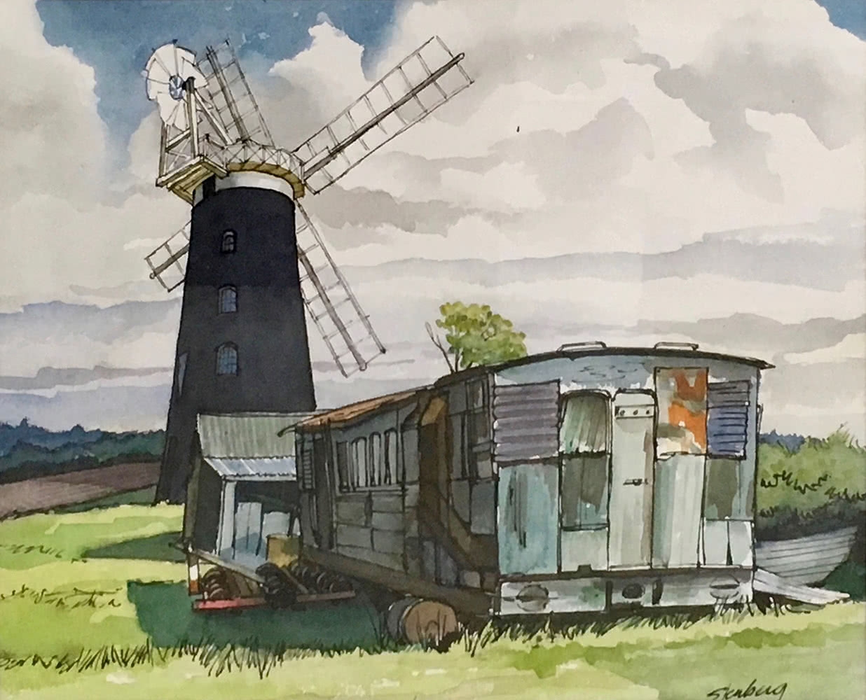 Ron Stenberg | Windmill & Old Carriage | MutualArt