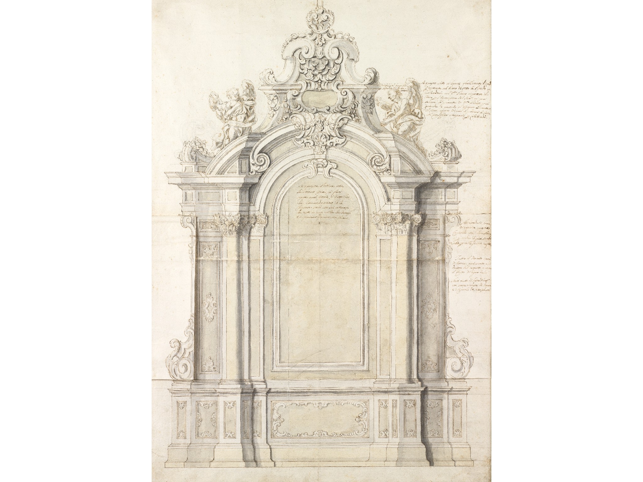 Roman School, 18th Century | AN ARCHITECTURAL DESIGN FOR AN ALTAR ...