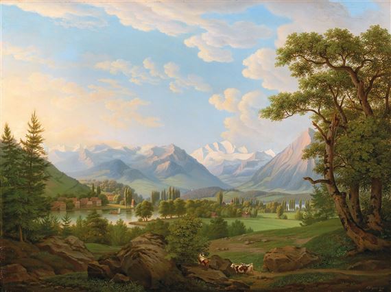 Frédéric Frégevize | Swiss landscape (1842) | MutualArt