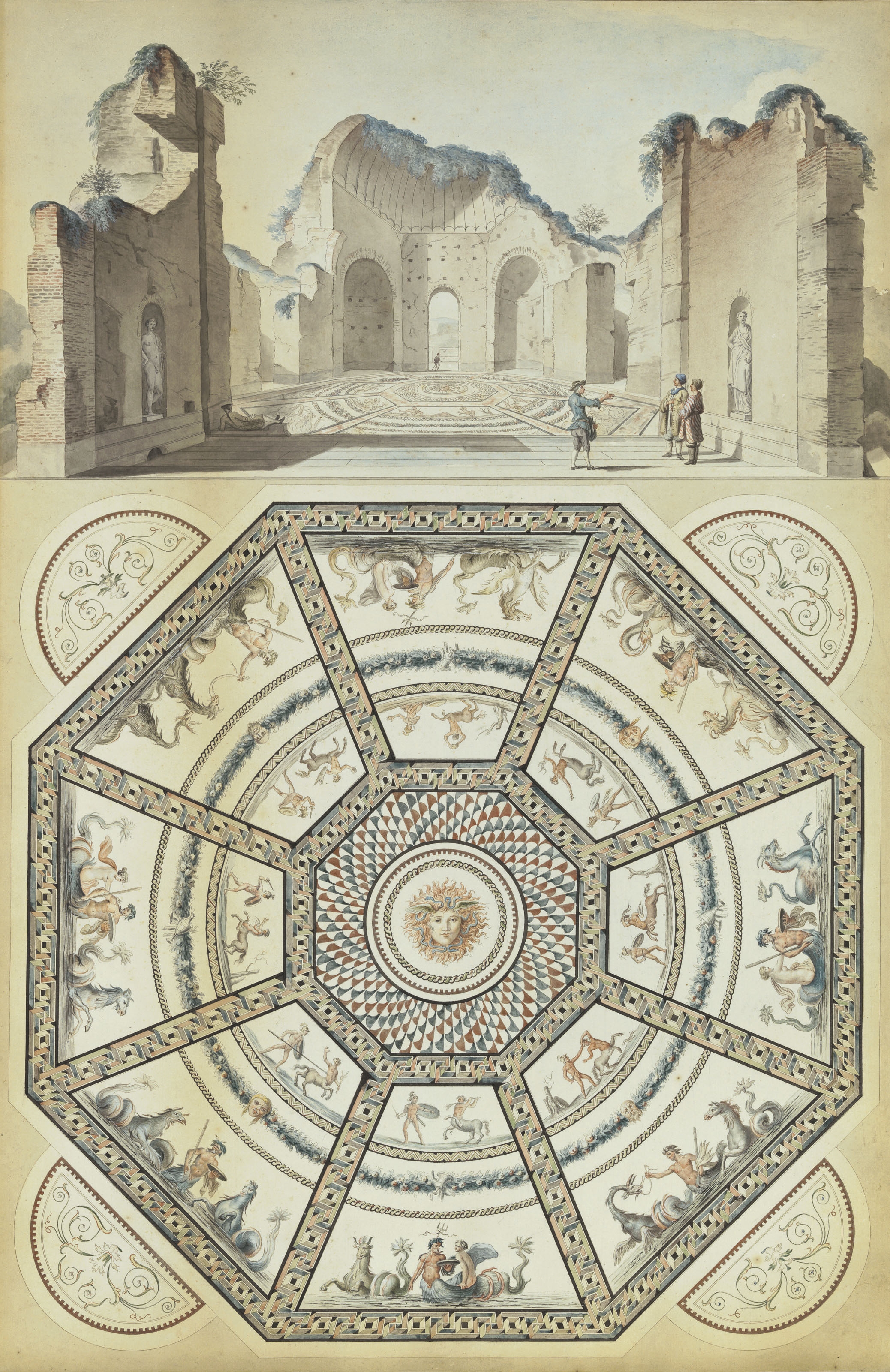Francesco Panini | View of the octagonal hall in the Baths of Otricoli ...