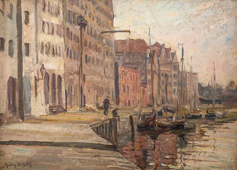 Harry Schultz | Zaglówki u nabrzeza | MutualArt