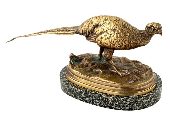 Pierre-Jules Mene | Bronze sculpture of a pheasant | MutualArt