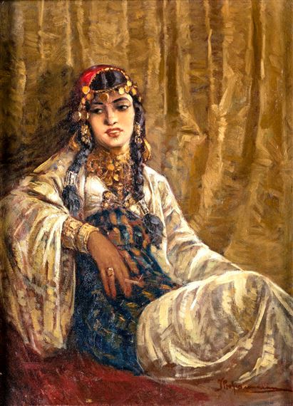 European School, 20th Century | Portrait of odalisque | MutualArt