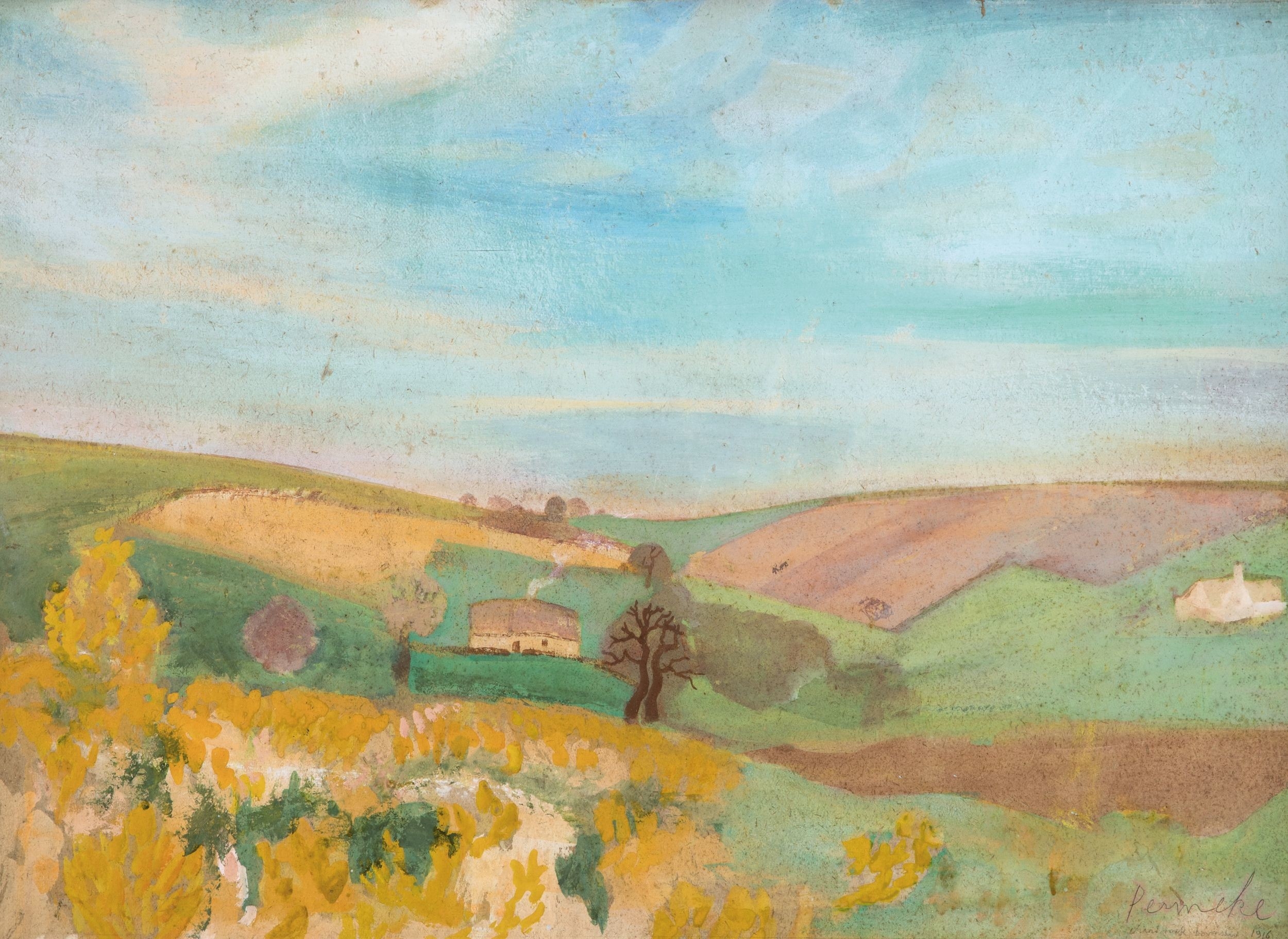 Constant Permeke | A landscape in Devonshire (1916) | MutualArt