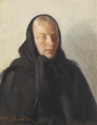 Michael Peter Ancher | Portrait of Maren Brems (1906) | MutualArt