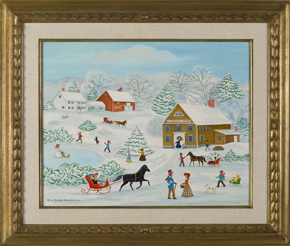 Alice Geddes Woodward | PRIMITIVE WINTER LANDSCAPE WITH GENERAL STORE ...