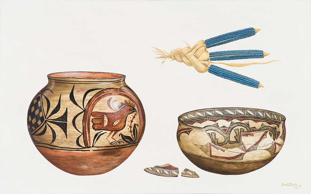 Ford Ruthling | Two Pots with Blue Corn (1978) | MutualArt