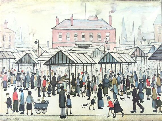 Laurence Stephen Lowry | Market Scene (1939) | MutualArt