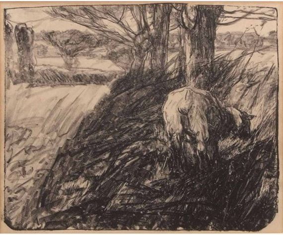 Harry Becker | Suffolk sheep, field edge | MutualArt